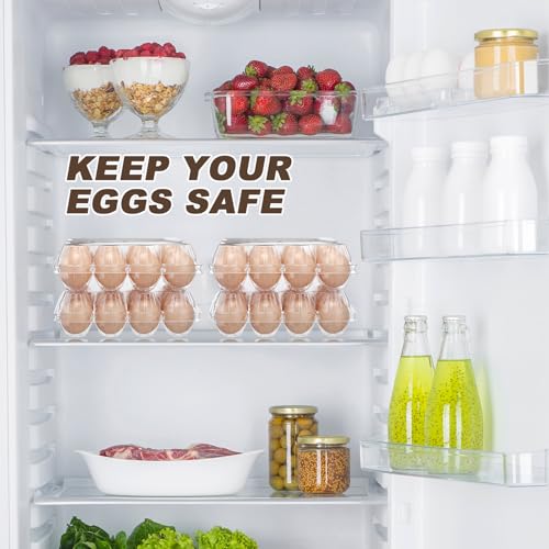 Zhanmai Plastic Egg Cartons for 12 Eggs with Sticker Labels Extra Large Duck Egg Tray Reusable Egg Container with Egg Carton Stickers Plastic Egg Holder for Refrigerator Family Market(120 Pcs)