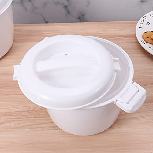 FEESHOW Portable Microwave Rice Cooker with Rice Paddle Food Steamer Pot White Small