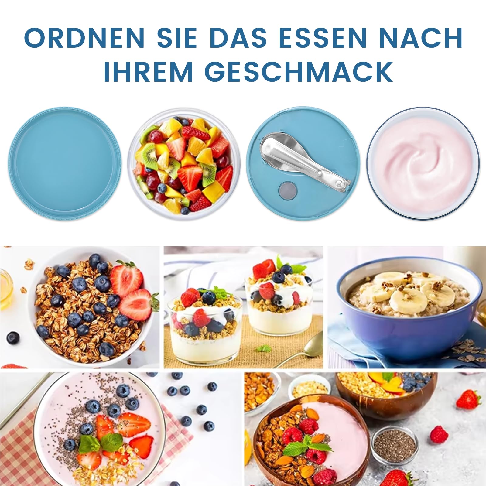 Bugucat Overnight Oats Containers with Lids,Snackle Box Container,500ml+150ml Yogurt and Fruit Holder Cereal Cup to Go with Lids and Spoon, Reusable Portable Cup Cereal Cup with Salad Container