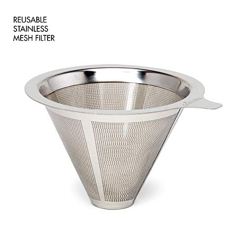 Primula PPOCD-6701 1-Cup Stainless Steel Pour Over Coffee Maker, 4.8 x 4.8 x 4.8 inches, Black