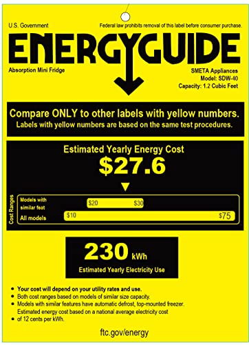 SMETA 12 Volt Refrigerator Semi Truck Refrigerator Freightliner Cascadia Drivers DC 12V|110V Compact Refrigerators RV Mini Small Fridge Upright Deep Freezers Camper Wheeler Van 36 qt 1.2 cuft Lock