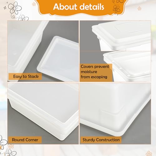 Barydat 2 Pack Food Storage Box Tote, Freezer and Dishwasher Safe Commercial Food Storage Containers Bins with Lids for Fruits Vegetables Grains Home Organization, White(5 Gallon)