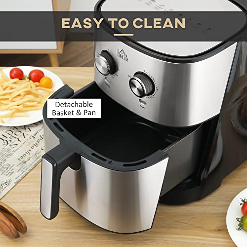 HOMCOM Air Fryer, 1700W 6.9 Quart Air Fryers Oven with 360° Air Circulation, Adjustable Temperature, Timer and Nonstick Basket for Oil Less or Low Fat Cooking