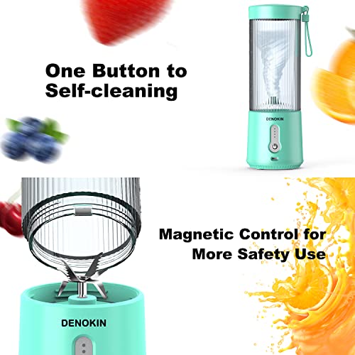 Portable Blender, Personal Size Blender for Smoothies and Shakes,USB Rechargeable Mini Blender Fresh Juicer Cup with Stronger Motor Household Fruit Mixer for Kitchen,Home,Travelā¦