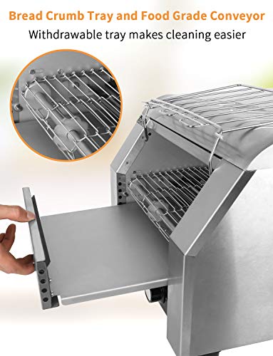 Commercial Conveyor Toaster 300PCS Per Hour Toasting Bread Bagels 110V Electric Countertop Belt Machine for Restaurant Home Bread Bagel Breakfast Food