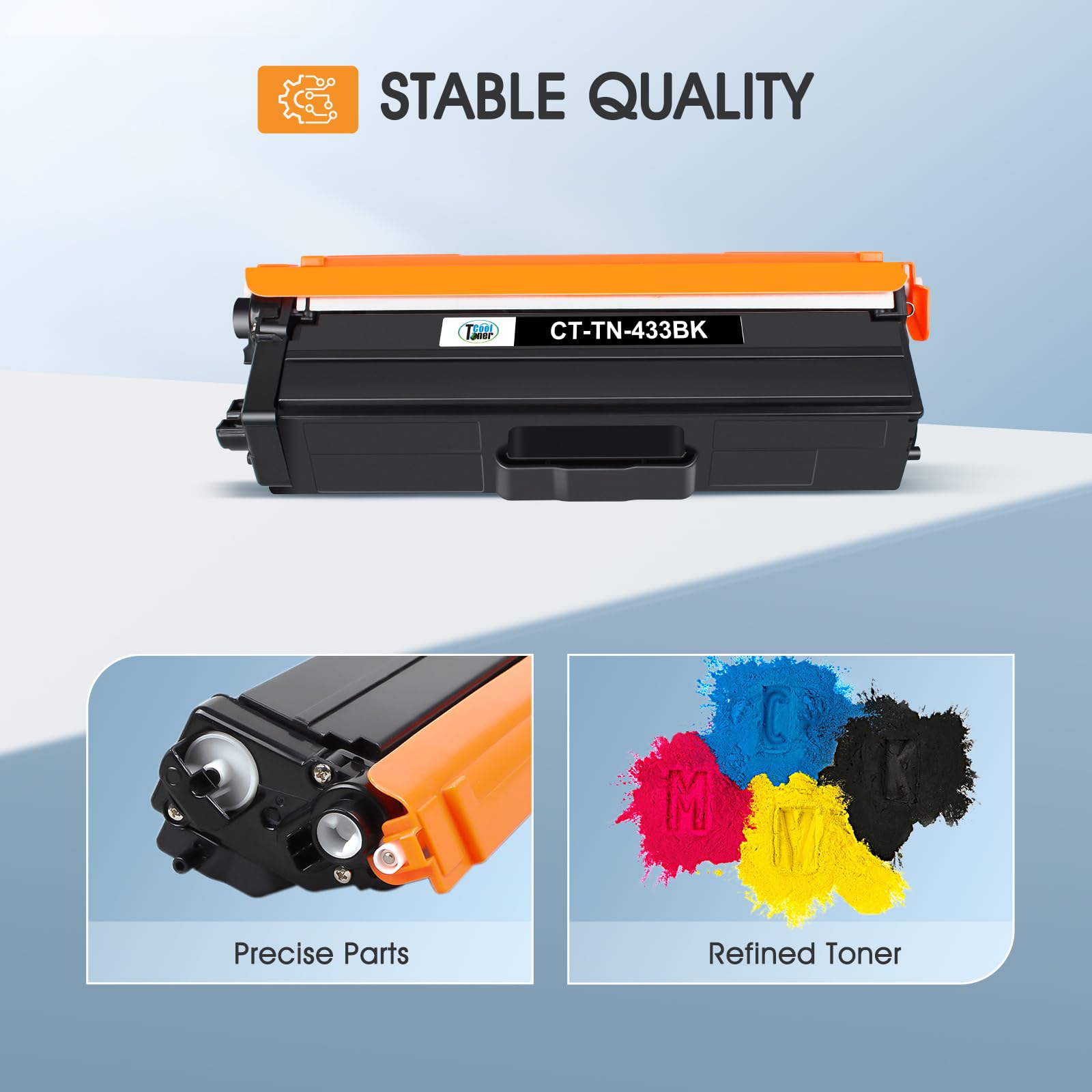 Cool Toner Compatible Toner Cartridge Replacement for Brother TN433BK TN433 TN431BK TN-433 Brother MFC-L8900Cdw HL-L8360Cdw HL-L8260Cdw HL-L8360Cdwt 8900Cdw 8360Cdw Printer (Black, 2-Pack)