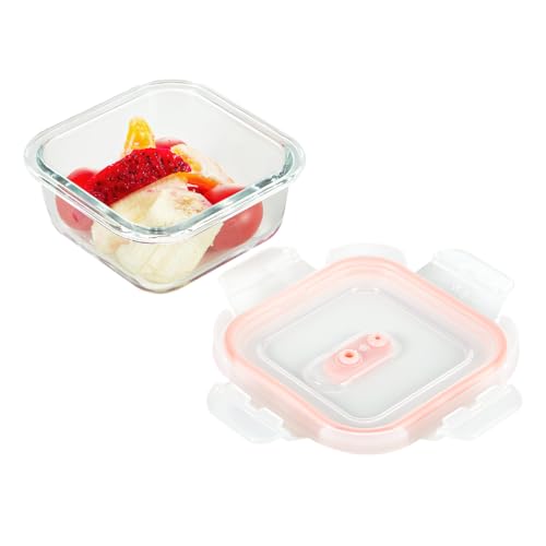 DASAAN 24-Piece Glass Food Storage Containers Set with Airtight lid, Glass Meal Prep Containers, Easy Stack Containers, Durable Glass Container-From Fridge directly to Oven and Dishwasher Safe (Pink)