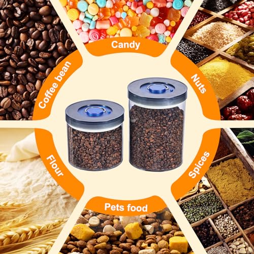 UFGOHFS Coffee Bean Storage Vacuum Seal Containers Airtight Coffee Container Airtight Food Storage Containers Coffee Vacuum Canister Sugar storage containers airtight 1.2 Liter blue