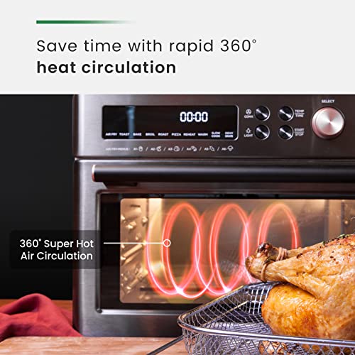 VAL CUCINE 10-in-1 Smart Air Fryer - Extra-Large Convection Countertop Toaster Oven - Brushed Stainless Steel Finish - 26.3 QT/25 L