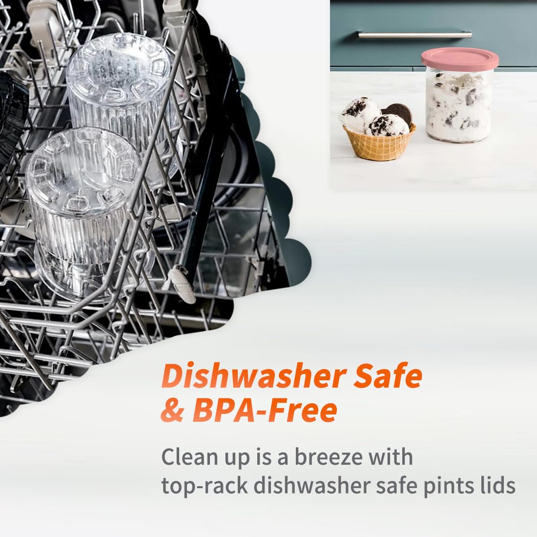 Dxiocli Containers Replacement for Ninja Creami Deluxe 11-in-1 XL Family Size NC500/NC501 Pints - 4 Pack, 24 oz - Dishwasher Safe, BPA-Free, Leak Proof