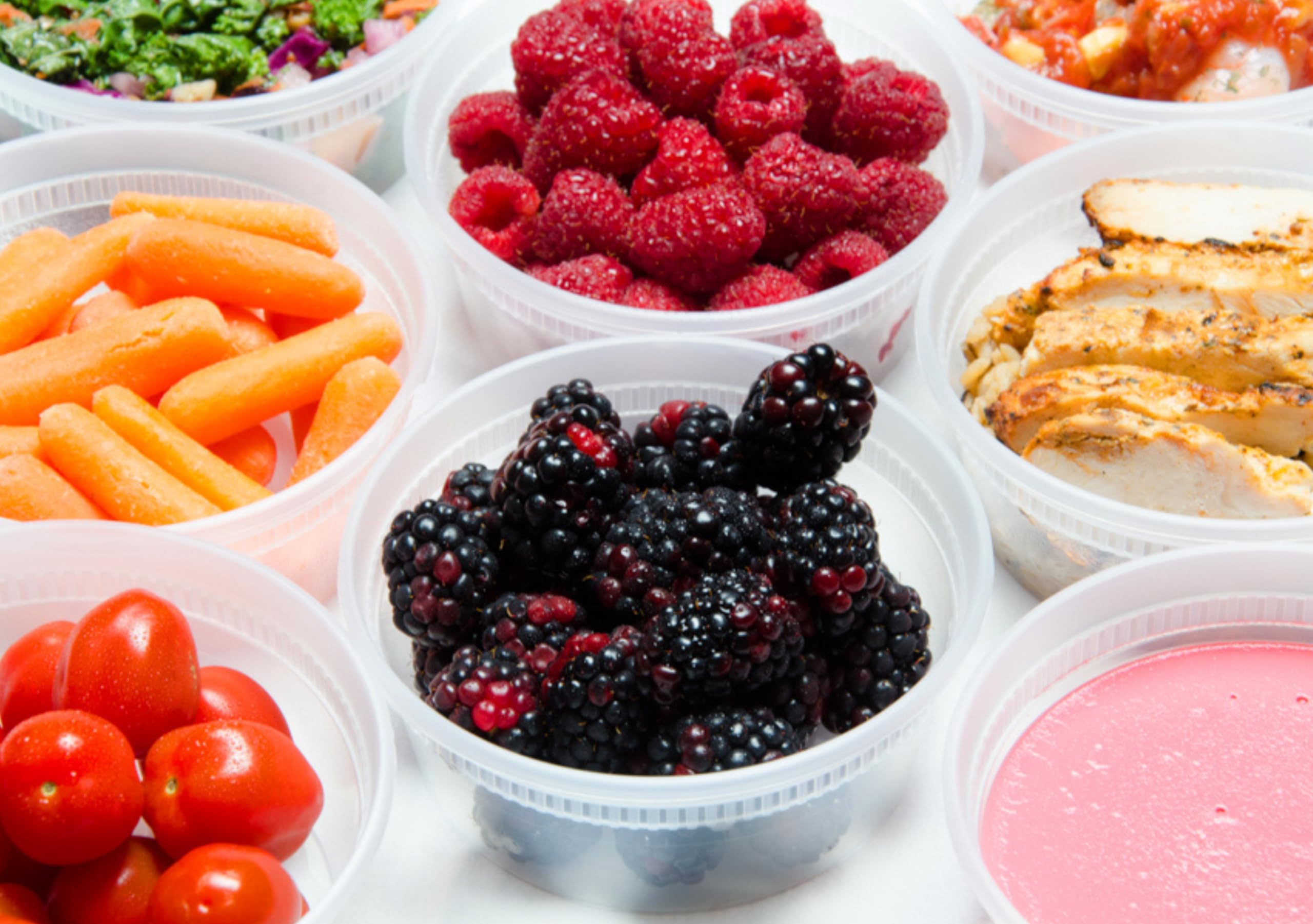 Green Direct Deli Containers With Lids Food Storage Containers 8 oz. Pack of 24, Disposable Clear Round Leakproof Plastic Containers For Lunch