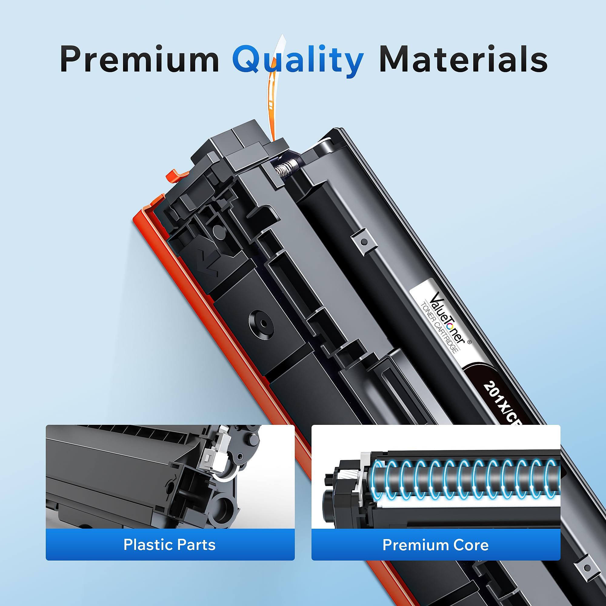 Valuetoner Compatible Toner Cartridge Replacement for HP 201X 201A CF400X CF400A for Color Pro MFP M252dw M277c6 M277dw M277n M252n M277 Printer High Yield (2 Black)