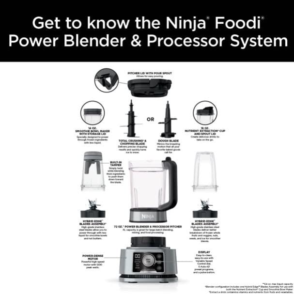 Ninja® Foodi® 72-oz Power Blender & Processor System with Smoothie Bowl Maker & Nutrient Extractor* 1200W