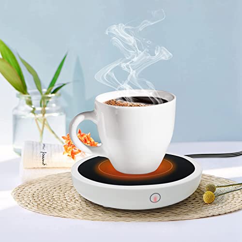 Coffee Mug Warmer, Electric Beverage Warmers for Office Home Desk Use, Smart Cup Warmer Thermostat Coaster for Hot Coffee Tea Espresso Milk
