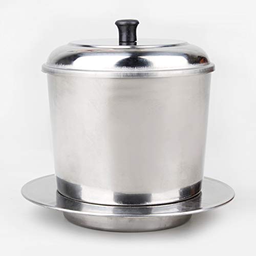 Large Vietnamese Coffee Maker Large Size Coffee Pot | French Press Style Coffee Filters | Pour Over Coffee Dripper | Portable Coffee Maker | Use 9 oz Ground Coffee | Stainless Steel (10 Cups)