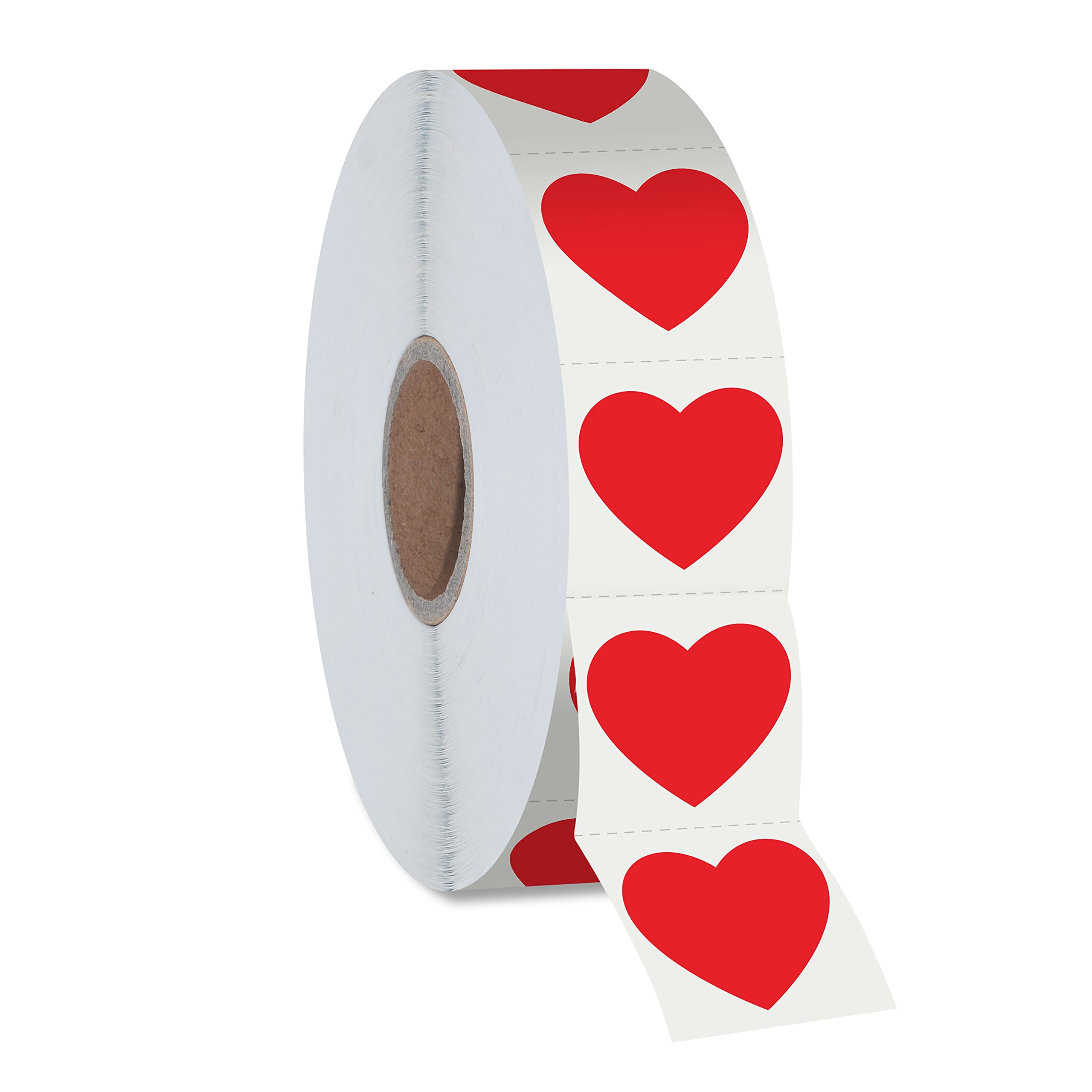 1200 PCS Red Heart Shaped Sticker Labels with Perforation Line in Roll, Use for Valentine's Day, Award Charts, Offices, Teachers & Classrooms, Bookmarks (3/4" in Diameter)