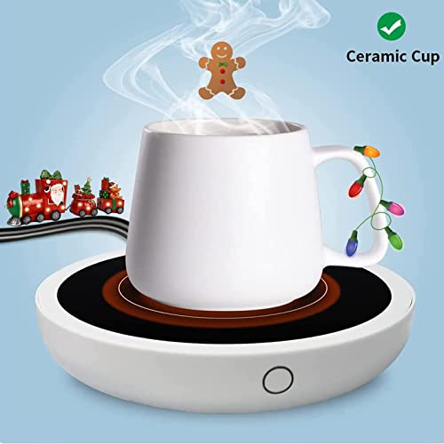 Coffee Mug Warmer, Electric Beverage Warmers for Office Home Desk Use, Smart Cup Warmer Thermostat Coaster for Hot Coffee Tea Espresso Milk
