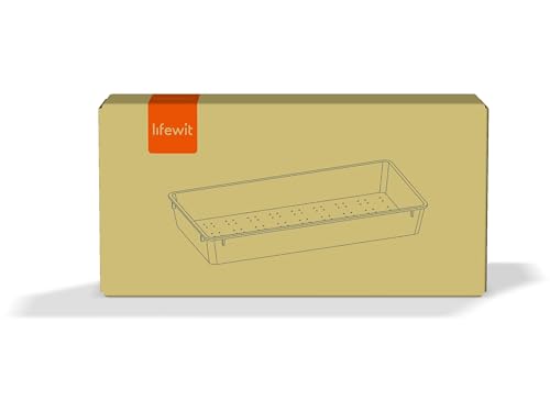 Lifewit Silverware Drawer Organizer, 5.75" x 11.65" Clear Utensil Tray for Kitchen Drawer, Stackable Plastic Flatware and Cutlery Storage Box Divider for Spoons Forks Knives Tools, 4 Pack