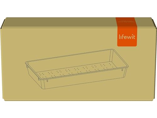 Lifewit Silverware Drawer Organizer, 5.75" x 11.65" Clear Utensil Tray for Kitchen Drawer, Stackable Plastic Flatware and Cutlery Storage Box Divider for Spoons Forks Knives Tools, 4 Pack