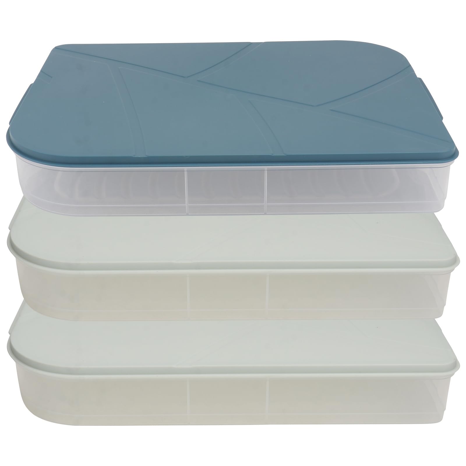 DECHOUS 3 Layer Food Storage Containers, Dumpling Box, Refrigerator Stackable Vegetable Organizer with Lid, Clear Food Crisper Keep Food Fresh Dumpling Containers Bin