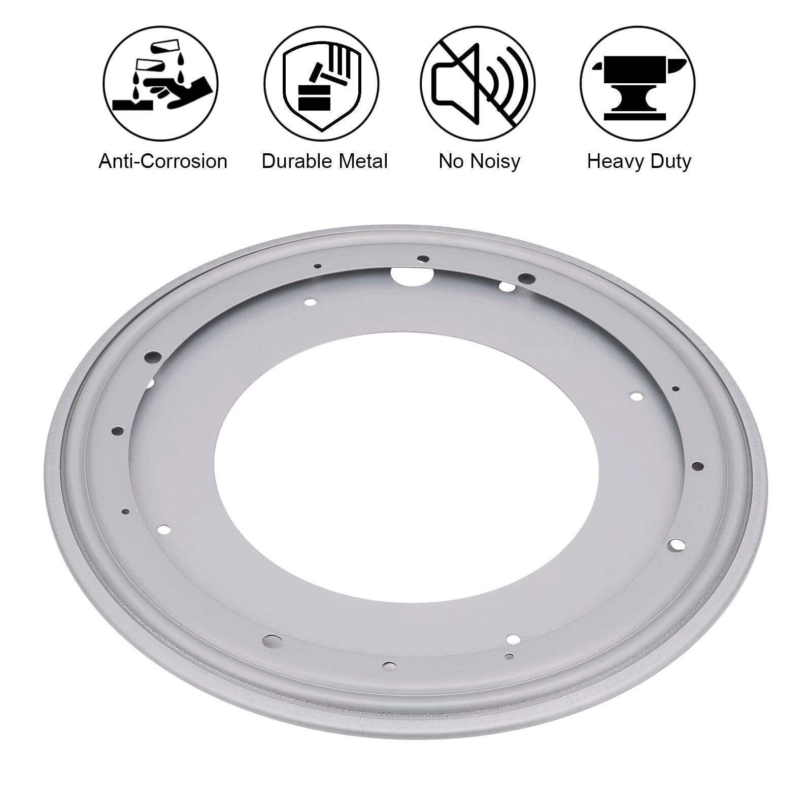 Lswteiz 12Inch Lazy Susan Hardware 5/16" Thick Round Lazy Susan Turntable Bearing Plate, Rotating Swivel Base Plate with 1000lbs Load Capacity, Lazy Susan Turntable Base for Serving Tray, Kitchen