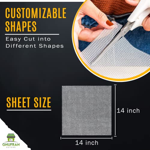 Ghufran Estore (10 Pack) Silicone Dehydrator Sheets - Food, Jerk, Fruit Non-stick Food Mesh Mats for & Freeze Dryer Square Reusable Steamer Mat (14 x 14 Inch), White, 14*14 in