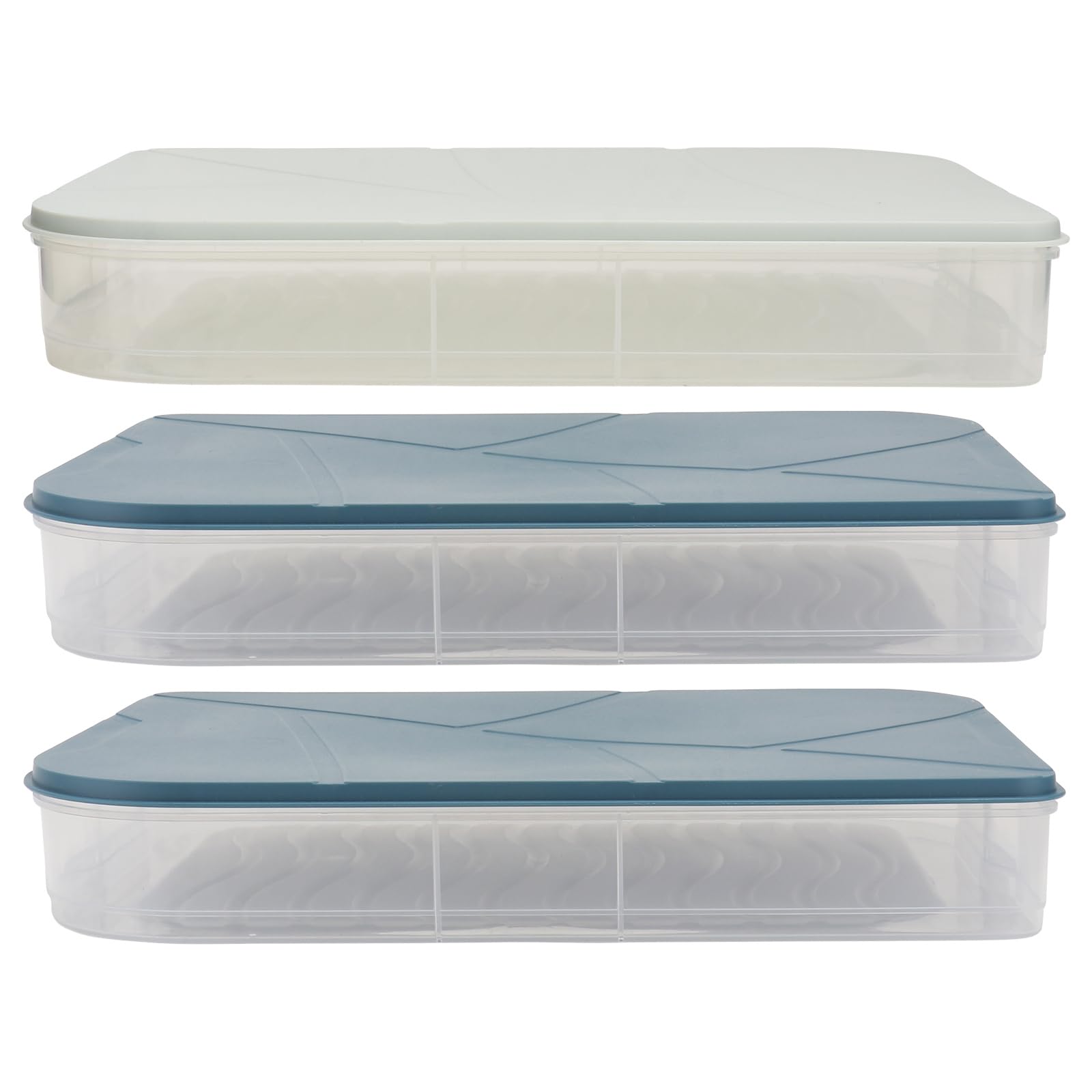 DECHOUS 3 Layer Food Storage Containers, Dumpling Box, Refrigerator Stackable Vegetable Organizer with Lid, Clear Food Crisper Keep Food Fresh Dumpling Containers Bin