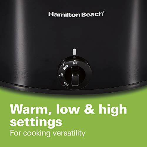 Hamilton Beach Slow Cooker, Extra Large 10 Quart, Black (33195) & Portable 7-Quart Programmable Slow Cooker With Lid Latch Strap for Easy Transport, Dishwasher-Safe Crock, Black (33474)