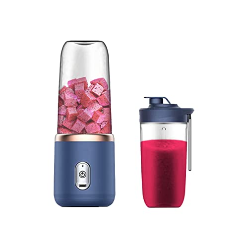 Portable Blender,USB Rechargeable Mini Personal Blender for Shakes and Smoothies,Electric Fruit Veggie Juicer with 2pcs Travel Juicer Cup,Blue