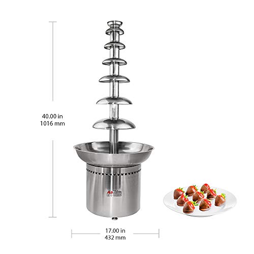 ALDKitchen Chocolate Fountain | Stainless Steel Chocolate Fondue Fountain with | Manual Control | 110V (7 Tiers)