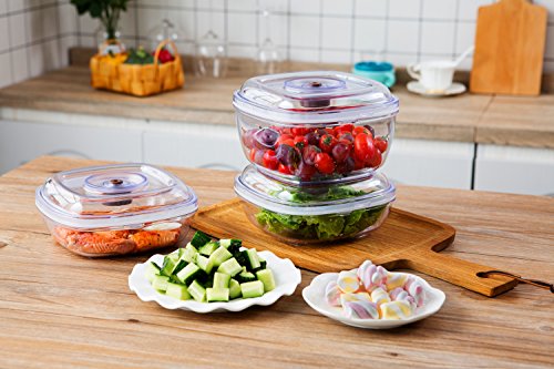 GERYON Vacuum Seal Container for Food Preservation, 2.1 QUART(2 LITER)Work with GERYON Vacuum Sealer Machine