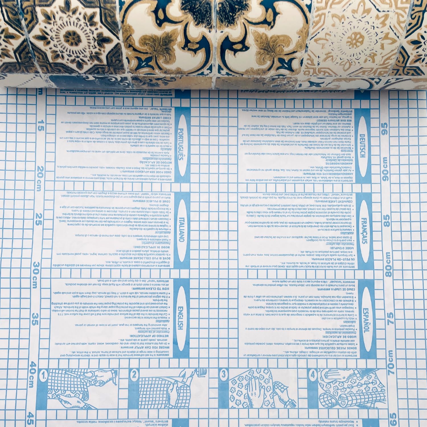 Yifely Classic Blue Shelving Paper Self-Adhesive Drawer Liner Waterproof Redo Shelf Dividers Lockable Box 17.7 Inch by 9.8 Feet