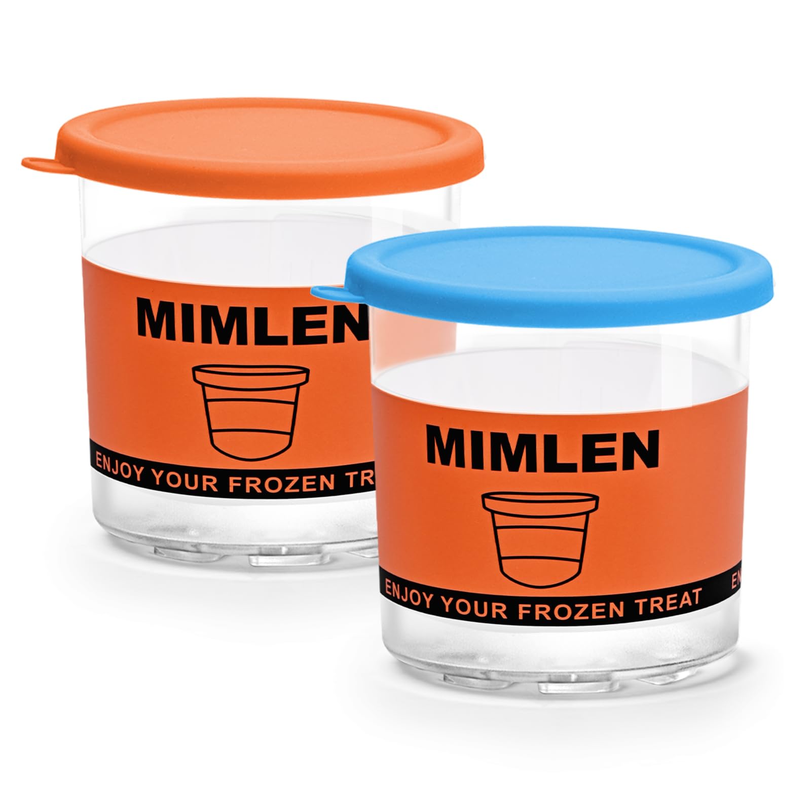 MIMLEN 2 Pack Container for 16oz. Ninja Creami Pints and Lids, Compatible with Ninja Creami NC301 NC300 NC299AMZ Series