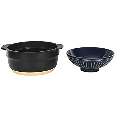 KAKUSEE-Kissui-Japanese Style Donabe Earthenware Clay Pot Hot Pot Rice Cooker, Small Size, for one serving