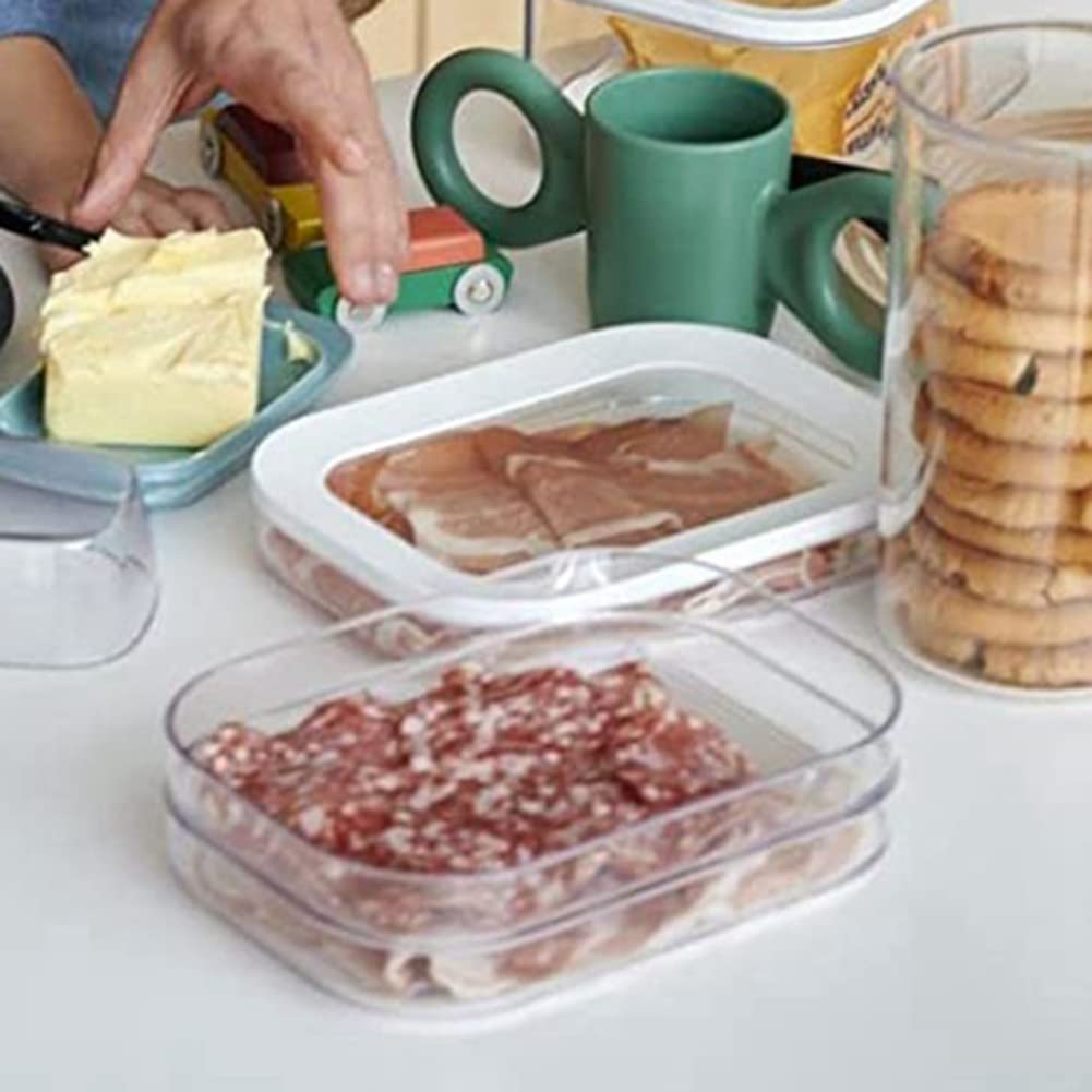 Dewedrt 1.6L with 3 Tier Meat Pieces Storage Box Airtight Lid Dishwasher Safe 3Layer Crisper