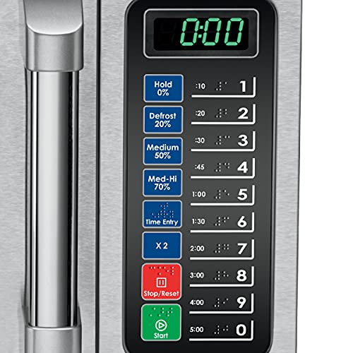 Waring Commercial WMO90 Medium Duty Microwave Oven, 0.9 Cubic Feet, 10 Programmable Memory Settings, 5 Power Levels, Stainless Steel Construction, 120V, 1000W, 5-15 Phase Plug