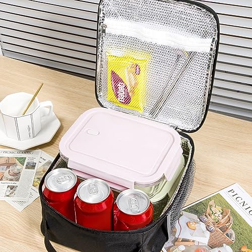 Leizzga Lunch Box for Women Lunch Bags for Women Lunchbox Lunch Bag Insulated Lunch Bag Lunch Box Lunch Boxes (Black)