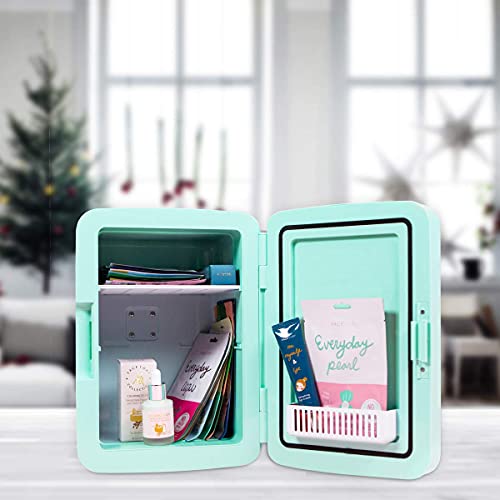 FACETORY Portable Mint Beauty Fridge (10-L / 12 Can) with Heat and Cool Capacity