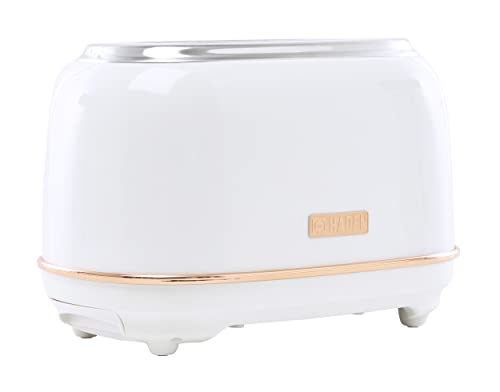 Haden 75091 Heritage 2 Slice Toaster, Wide Slot with Removable Crumb Tray and Settings, Ivory/Copper