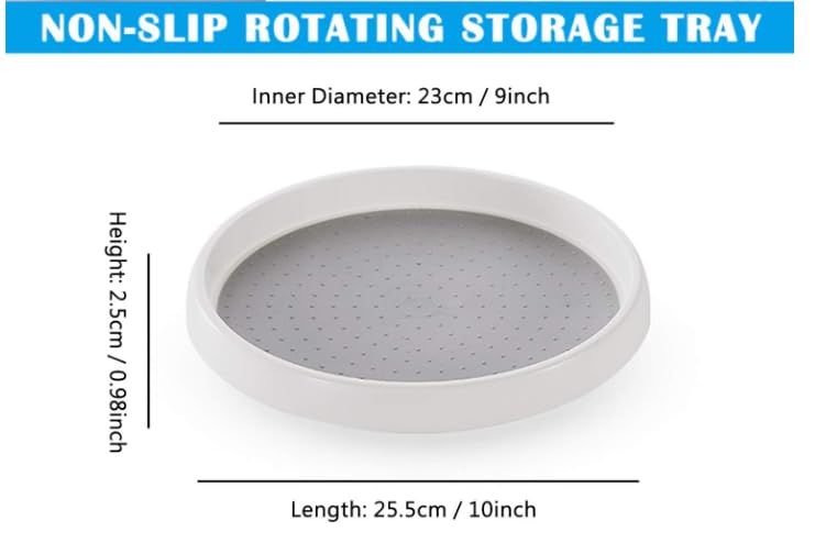Lazy Susan Turntable for Cabinet, Pantry, Table Top, Bathroom, Laundry Room, Kitchen, 10 Inch