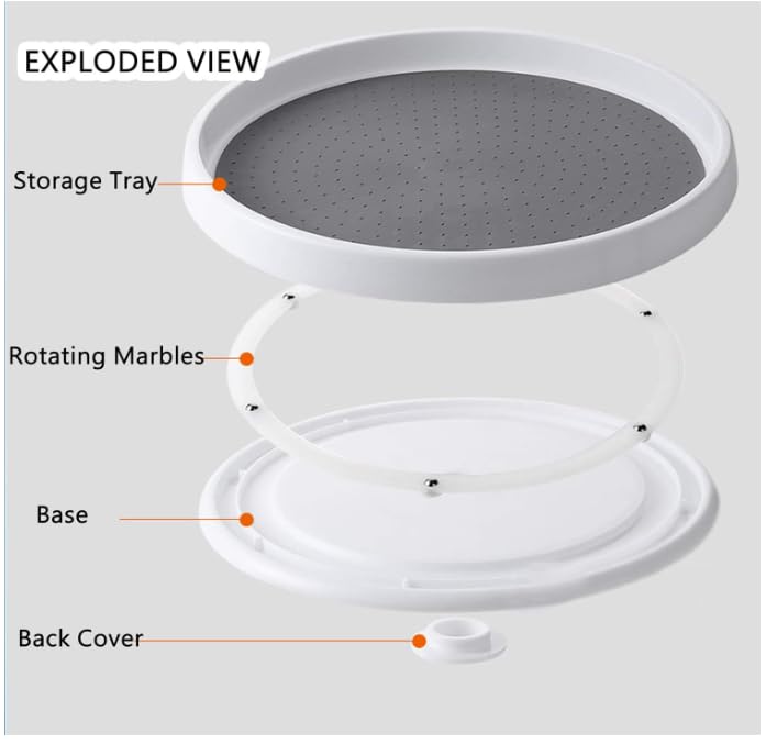 Lazy Susan Turntable for Cabinet, Pantry, Table Top, Bathroom, Laundry Room, Kitchen, 10 Inch