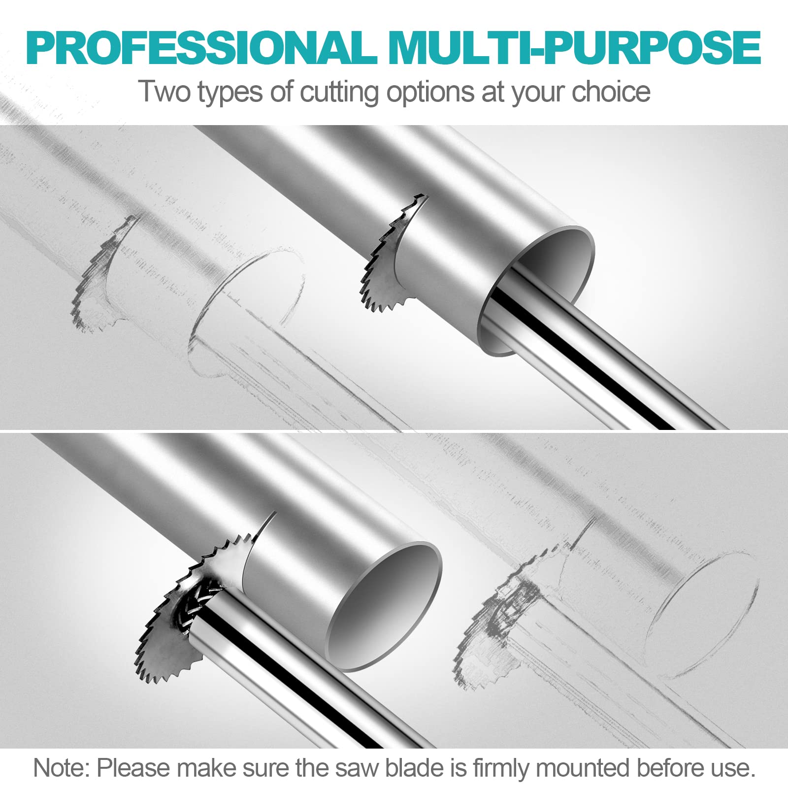 LitKiwi PVC Pipe Inside Cutter(4Pcs Saw Blades) with 1/4" Hex Shank,Plumbing Inside Cutter Internal Plastic ABS Pipe Cutter,1-1/4" & 1-3/4" Or Larger Diameter