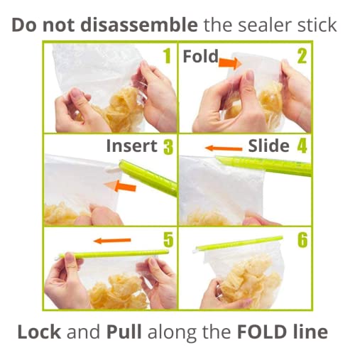 HOSEH 14 pcs Bag Sealer rod stick | Stick style rod clip | 2 Practical Length 11 & 9 inches | Eco-friendly Airtight Watertight & Leakproof | Reusable & Easy for Storage β No food contact (14)