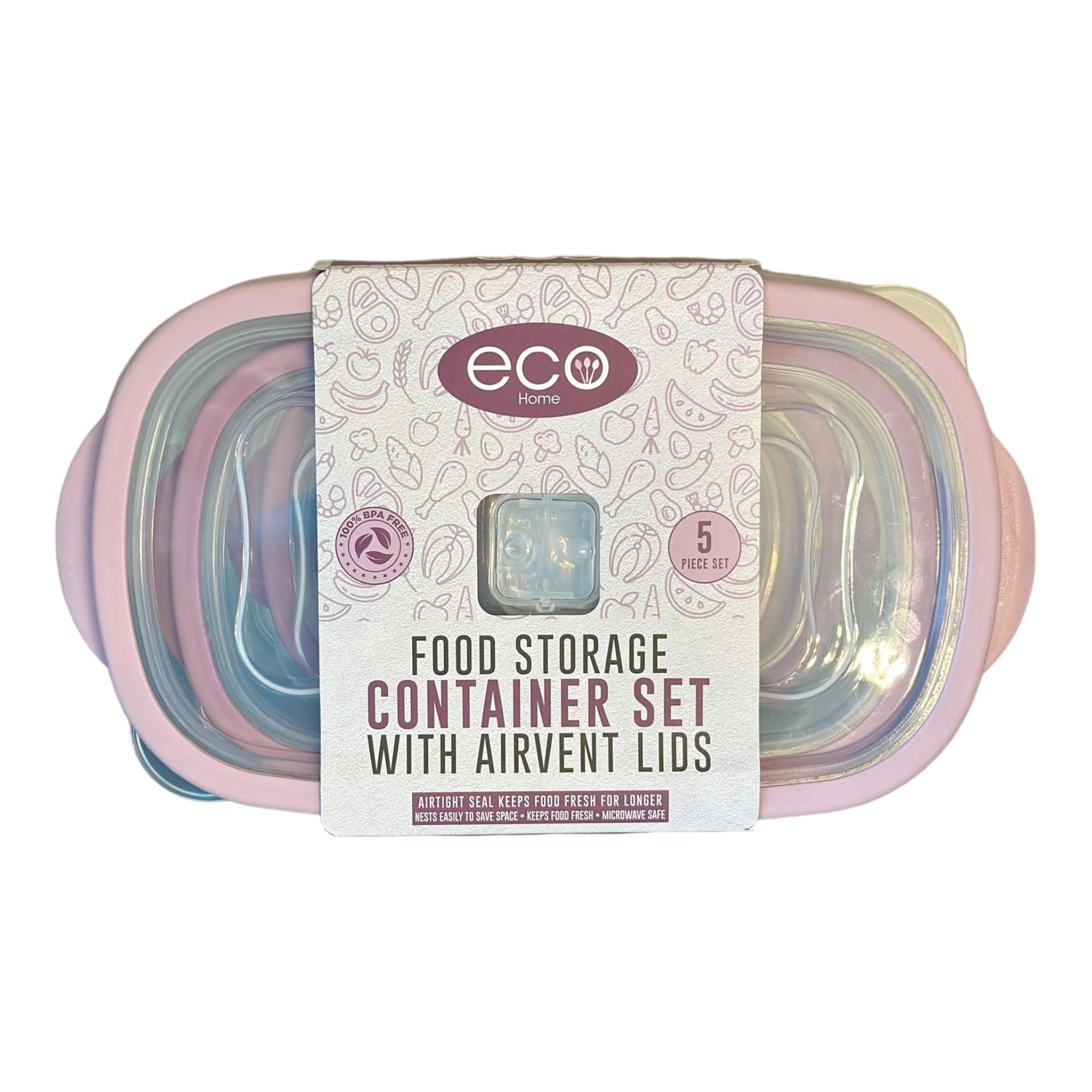 ECO HOME FOOD STORAGE CONTAINER (RECTANGULAR) (PURPLE)