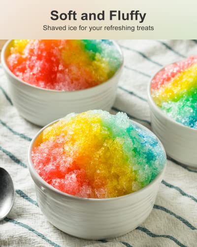 CROWNFUL Shaved Ice Machine Snow Cone Machine, 2 Ice Cups with Lids, Ice Shaver Machine for Snow Cones, Snowballs, Frozen Cocktails and More, Easy to DIY with Snow Cone Syrup at Home