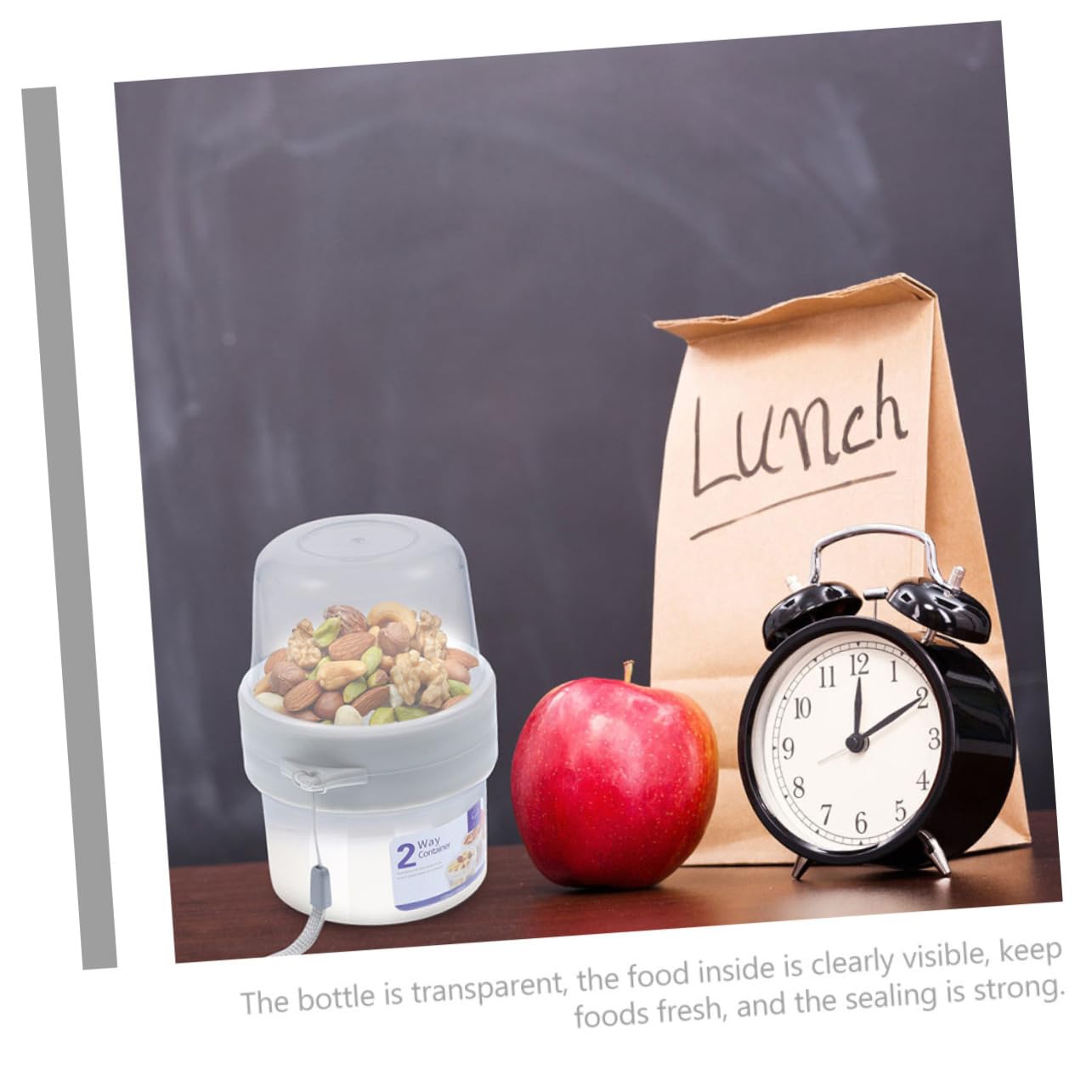 Anneome 2sets Portable Double Layer Breakfast Yogurt and Cereal Storage Containers Sealing Food Storage Box for Overnight Oatmeal Go Meals and Snacks