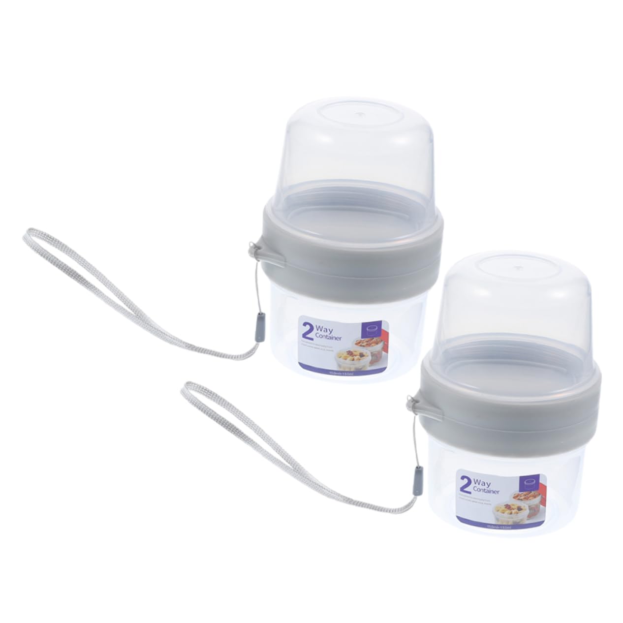 Anneome 2sets Portable Double Layer Breakfast Yogurt and Cereal Storage Containers Sealing Food Storage Box for Overnight Oatmeal Go Meals and Snacks