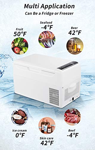 Alpicool C22 Portable Freezer,12 Volt Car Refrigerator with Ice Tray, 23 Quart (22 Liter) Fast Cooling 12V Car Fridge -4℉~68℉, 12/24V DC and 100-240V AC for Outdoor, RV, Truck, Boat (White)