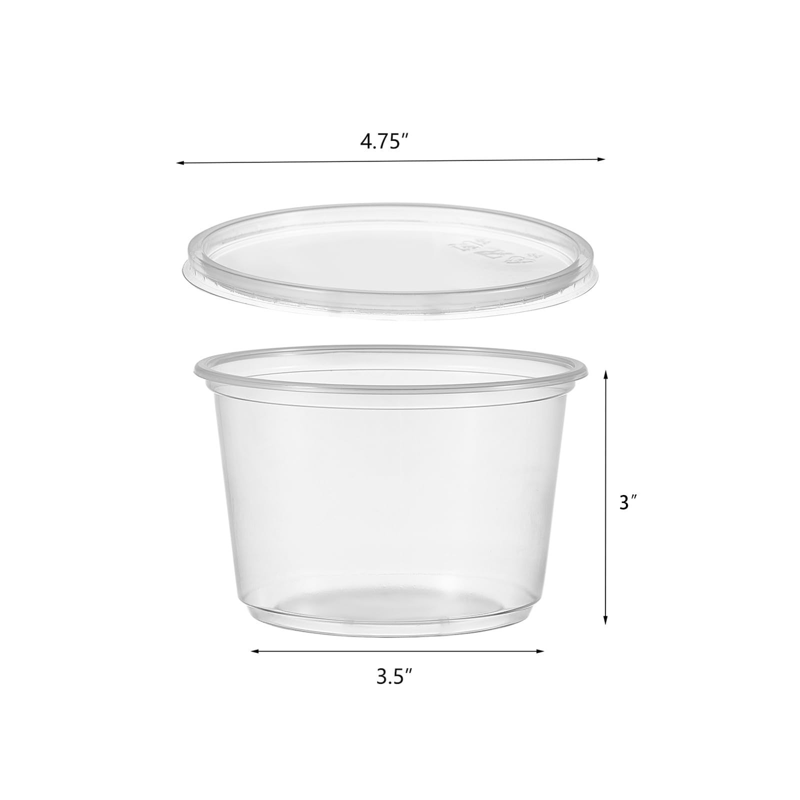 FULING [50 Set - 16 oz. Plastic Deli Disposable Food Storage Containers With Airtight Lids …