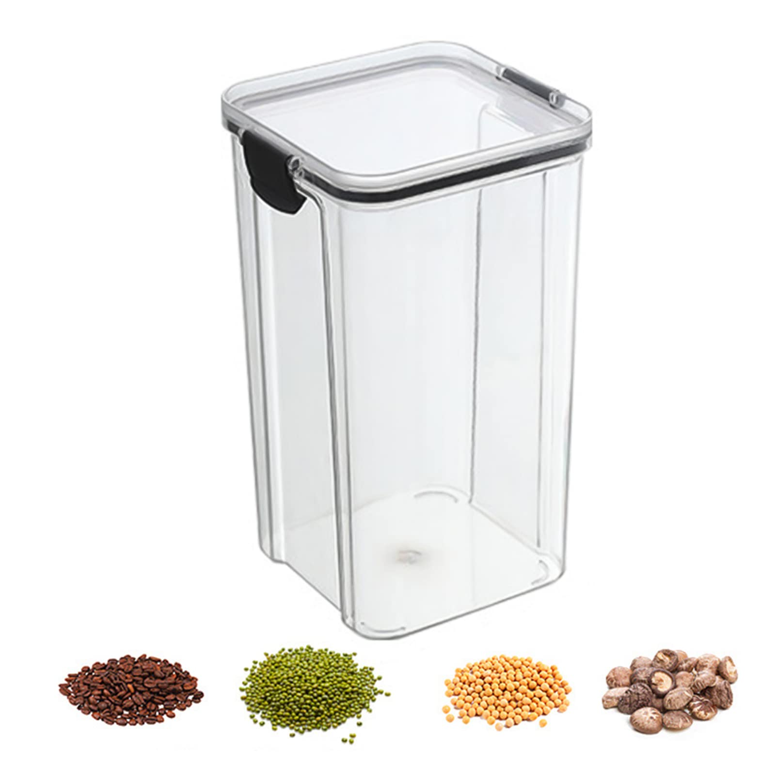 Rice Storage Container, Sealed Food Storage Container, Reusable Food Organizer with Buckle Lock, Space Saving Clear Food Containers, Multipurpose Food Keeping Box for Oatmeal Grain Cereal Pasta Flour